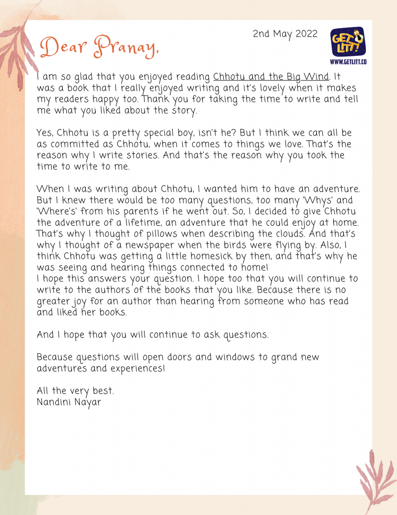 Dear Author - Letters from GetLitt!’s Author and Reader mail exchange ...