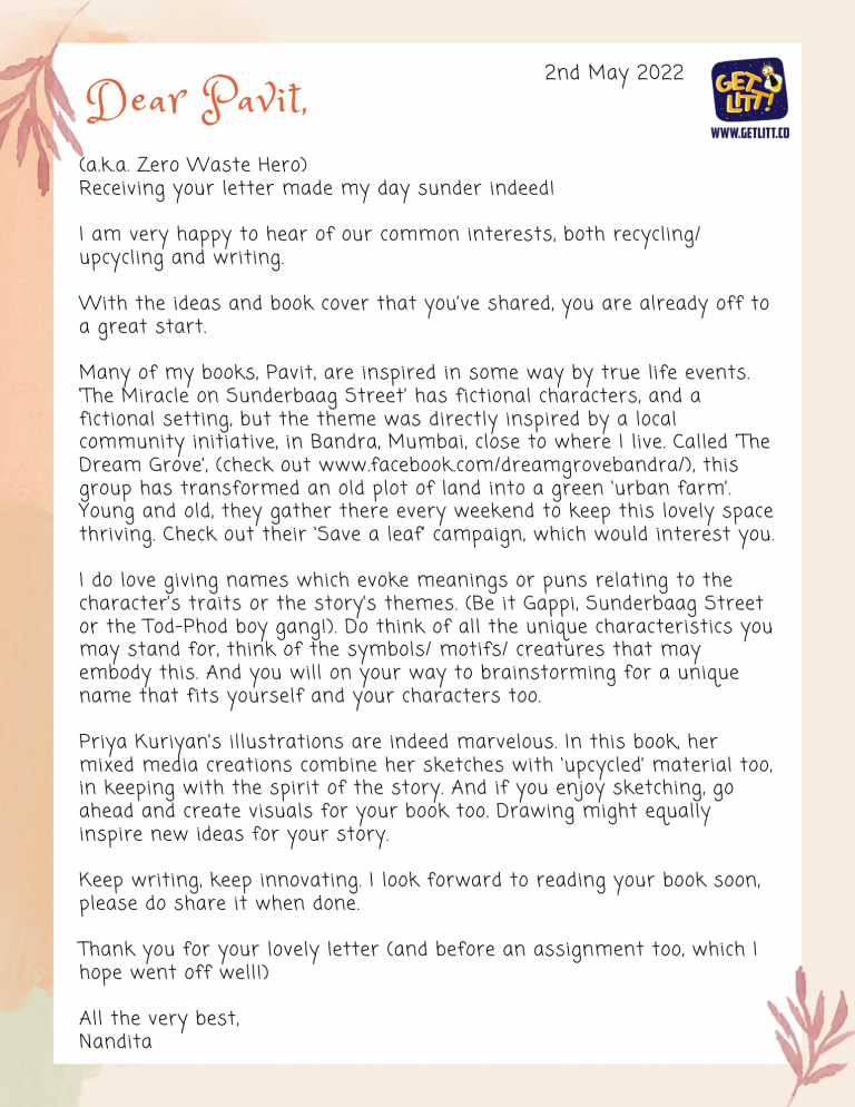 Dear Author - Letters from GetLitt!’s Author and Reader mail exchange ...